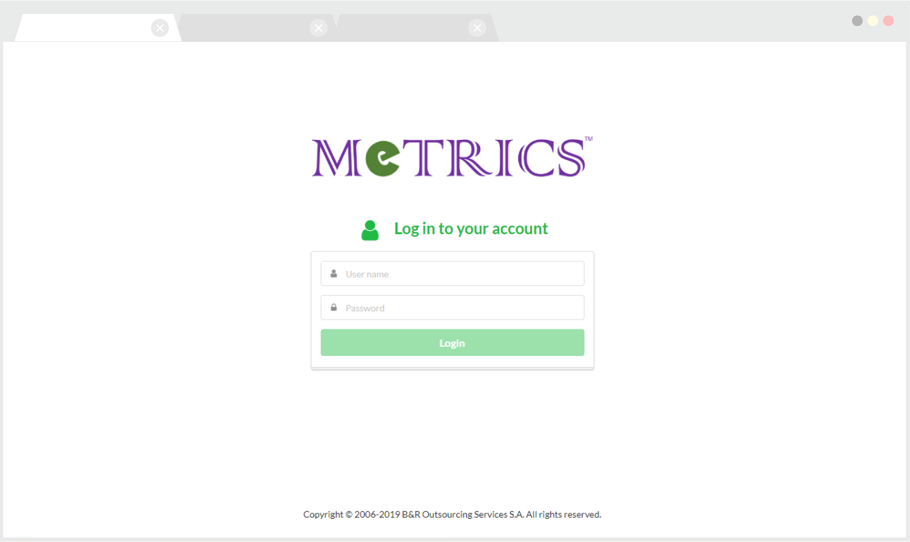Metrics App Login to Server